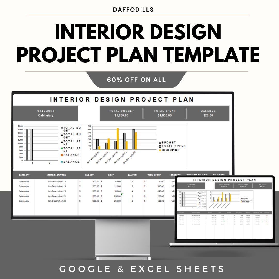 Interior Design Project Plan Template, Google Sheets Design Planner ...