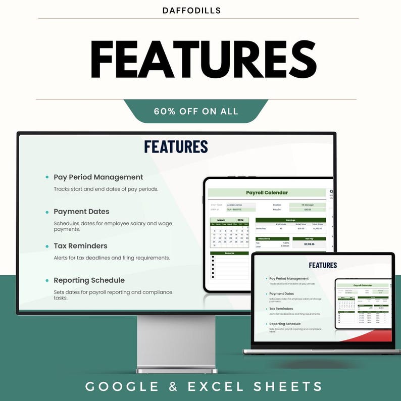 Payroll Calendar Template | Employee Pay Schedule and Salary Tracker ...