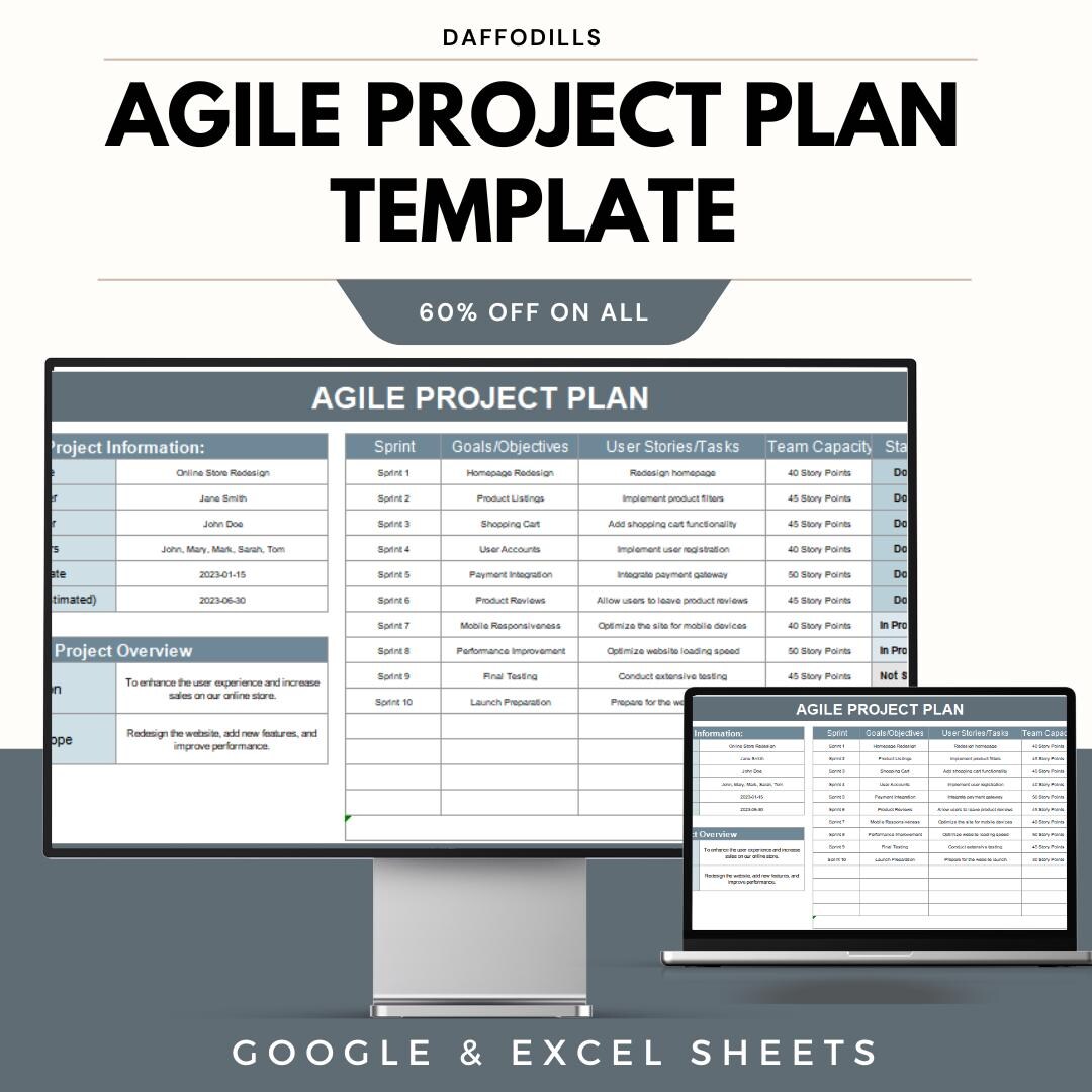 Agile Project Plan Template, Sprint Planner Spreadsheet, Project ...