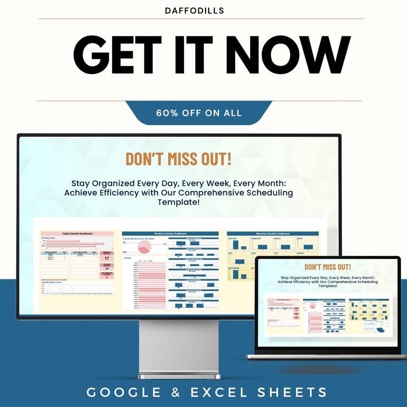 Daily, Weekly, Monthly Schedule Template - Google Sheets and Excel ...