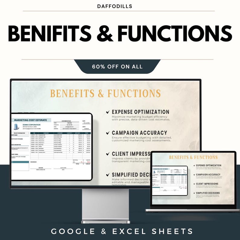 Marketing Cost Estimate Template, Marketing Budget Planner Spreadsheet ...