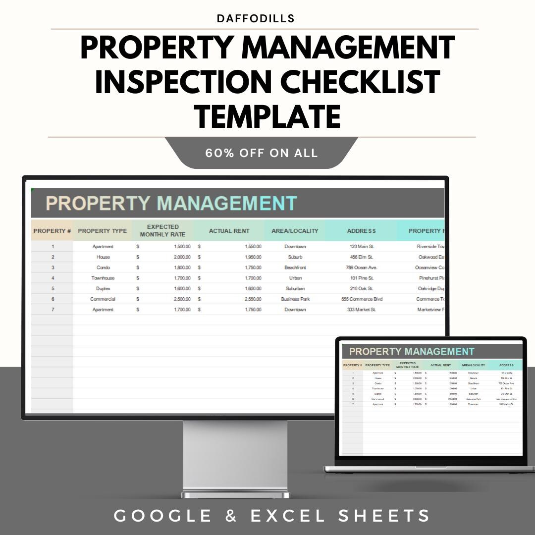 Property Management Inspection Checklist Template, Rental Property ...