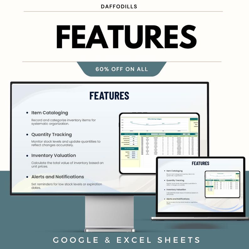 Inventory Workbook Template, Excel and Google Sheets Stock Management ...