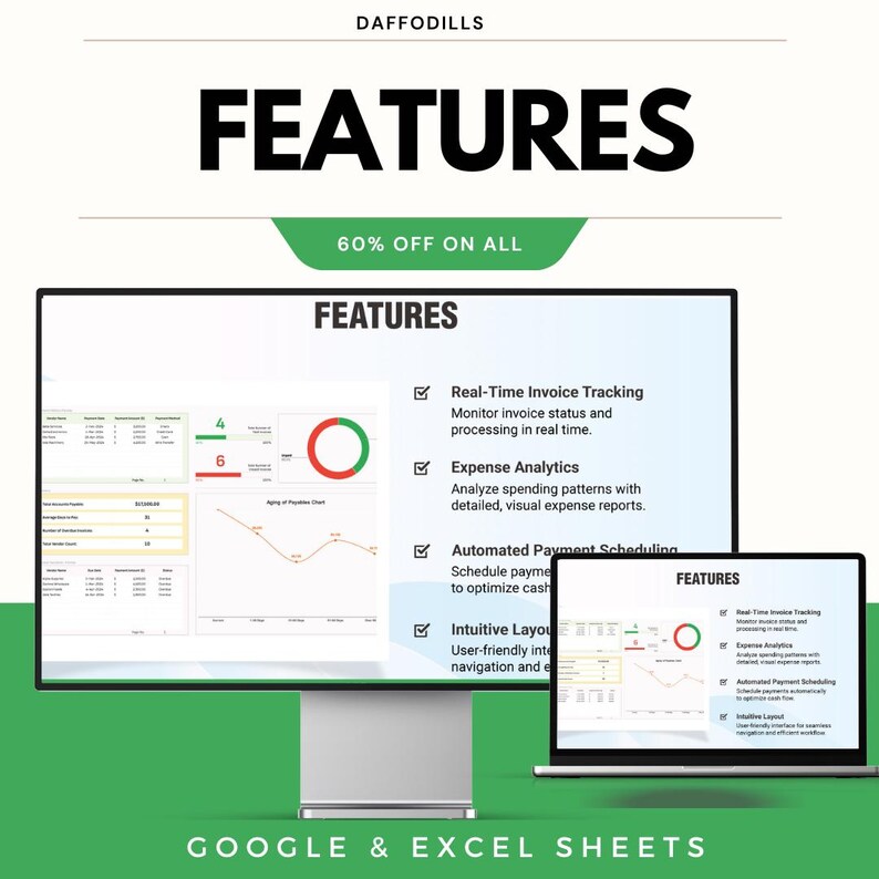 Accounts Payable Dashboard Template, Accounts Payable Spreadsheet, AP ...