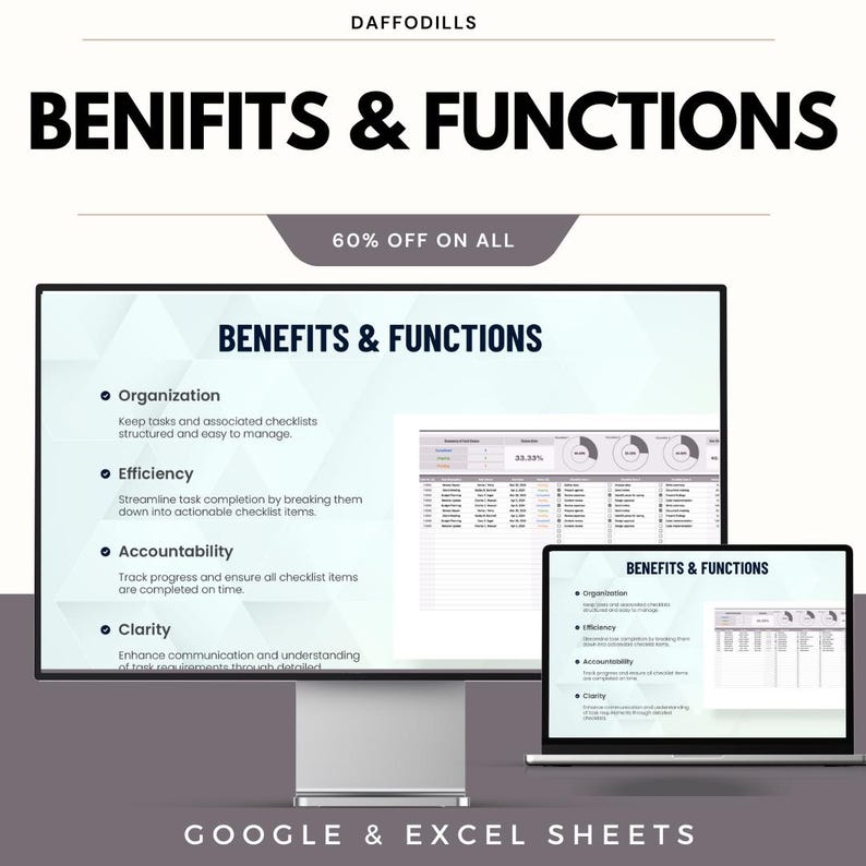 Task and Checklist Template, Excel & Google Sheets to Do List, Project ...