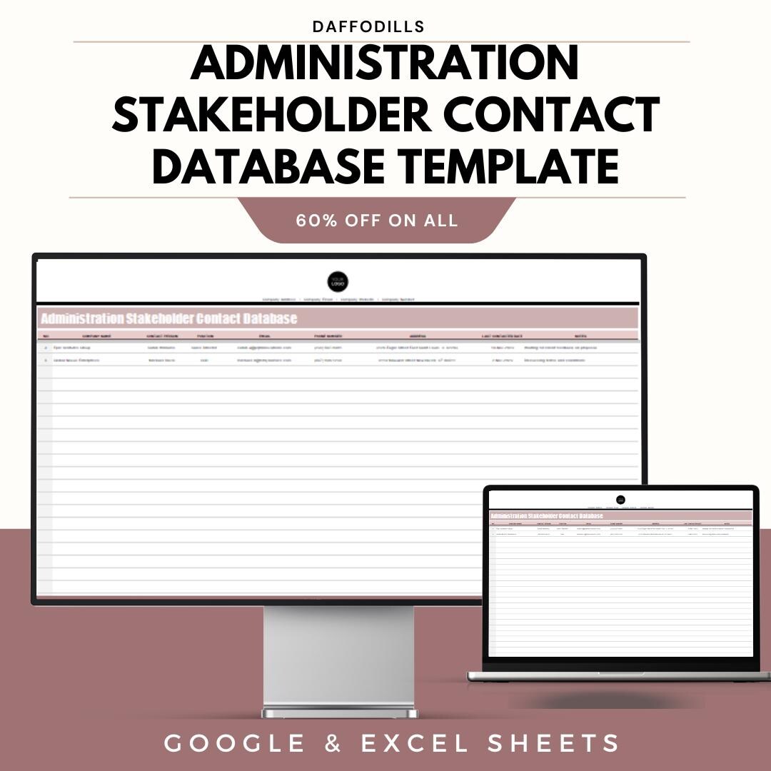Administration Stakeholder Contact Database Template - Google & Excel ...