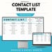 Contact List Template – Google and Excel Sheets for Organizing Contacts ...
