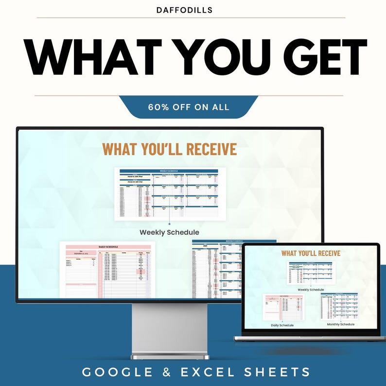 Daily, Weekly, Monthly Schedule Template - Google Sheets and Excel ...