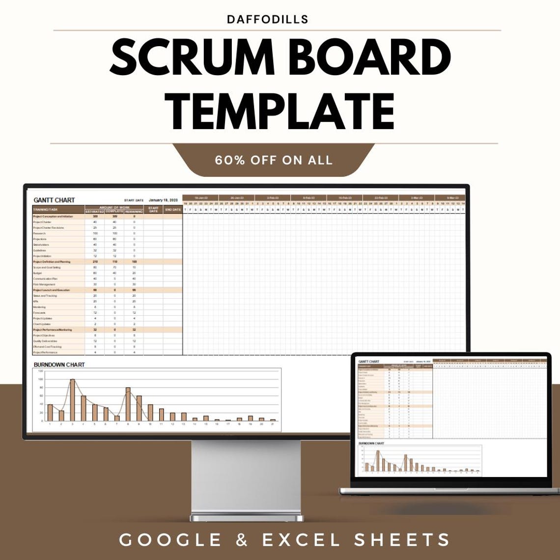 Scrum Board Template, Agile Project Management Sheet, Google and Excel ...