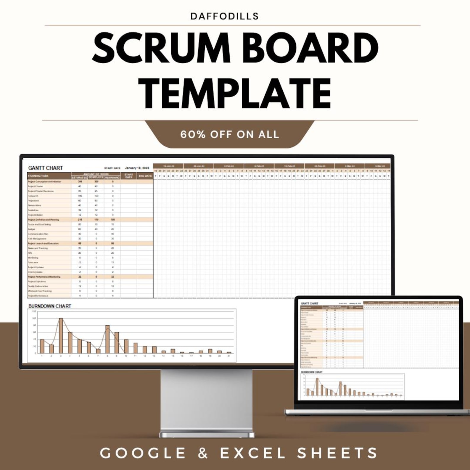 Scrum Board Template, Agile Project Management Sheet, Google and Excel ...