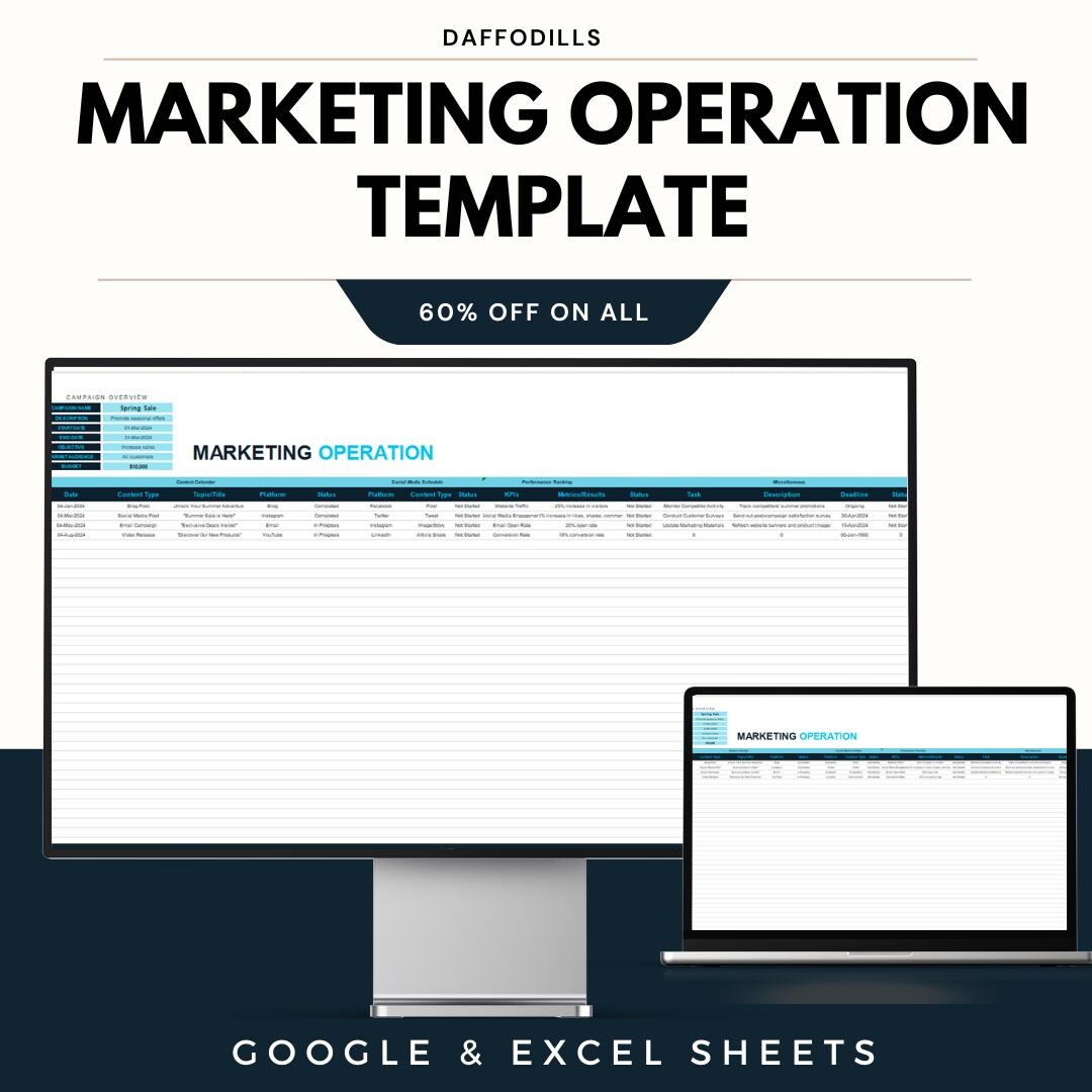 Marketing Operation Template | Campaign Planner and Tracker | Excel ...