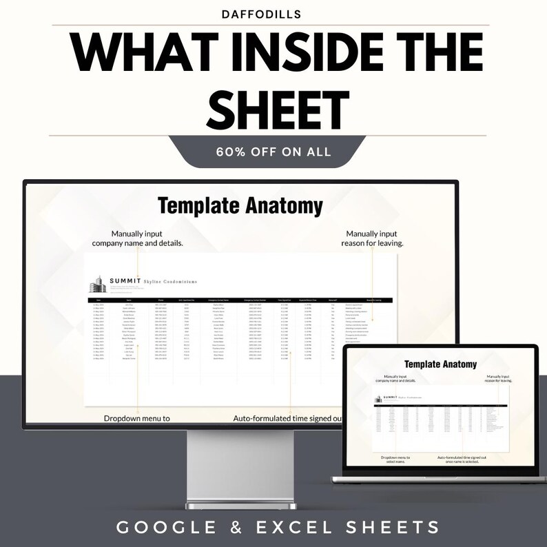 Resident Sign Out Sheet Template, Editable Excel & Google Sheets Log ...