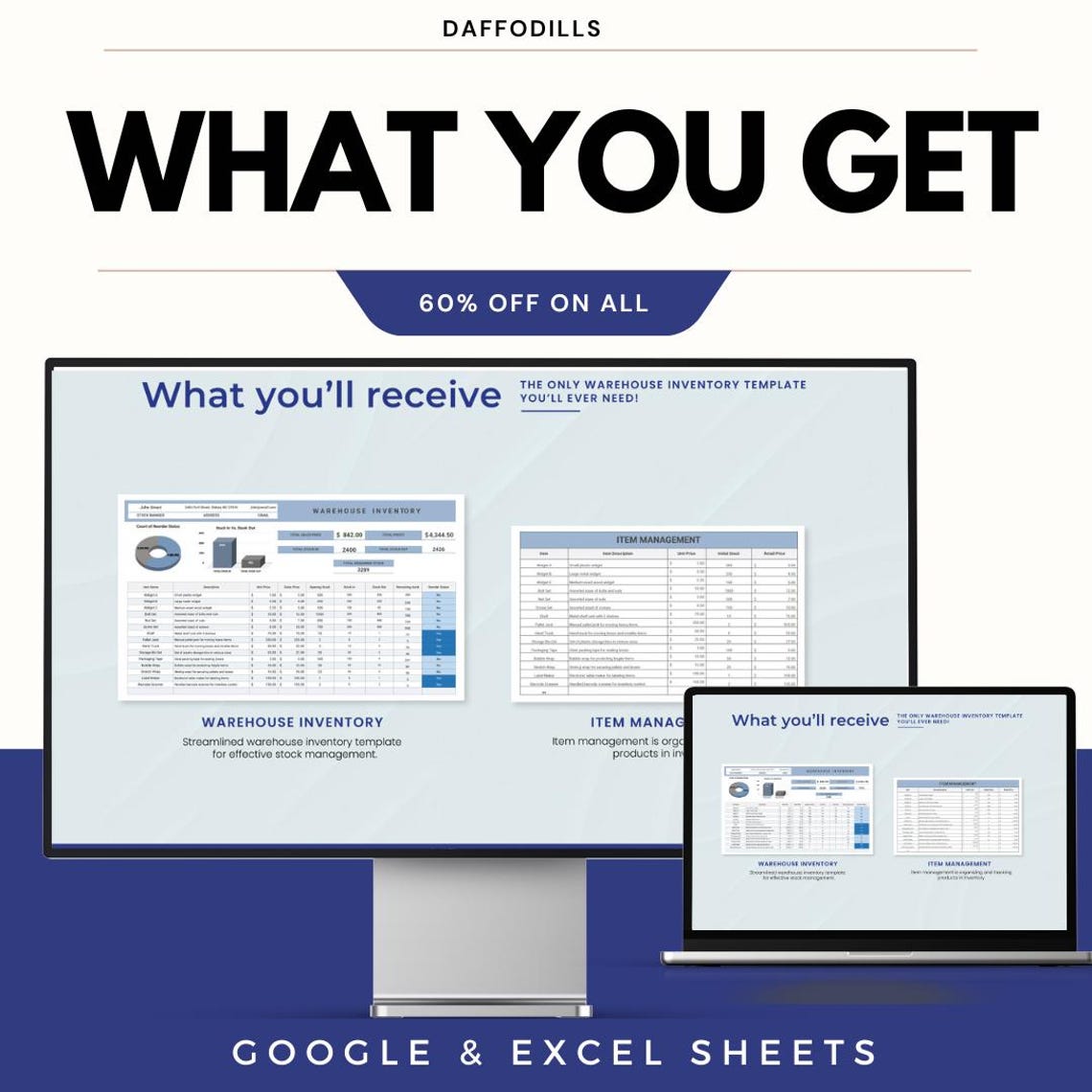 Warehouse Inventory Template, Excel Stock Control Spreadsheet, Google ...