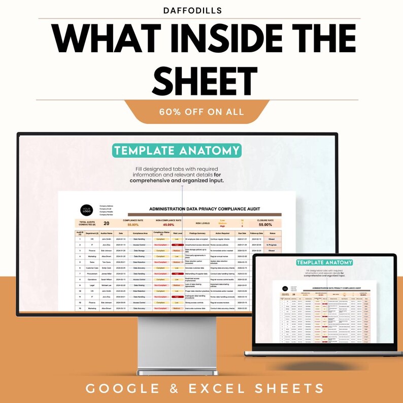 Administration Data Privacy Compliance Audit Template - Google & Excel ...