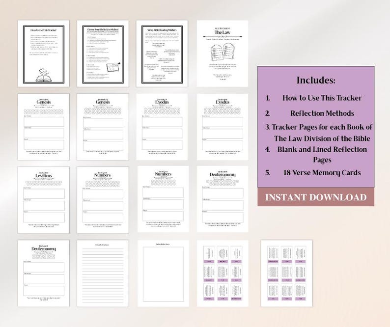 Old Testament Bible Study Tracker and Journal: Scripture Reflection ...