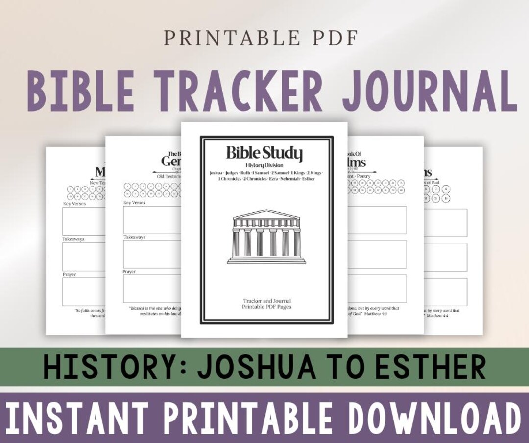 Old Testament Bible Study Tracker and Journal: Scripture Reflection ...