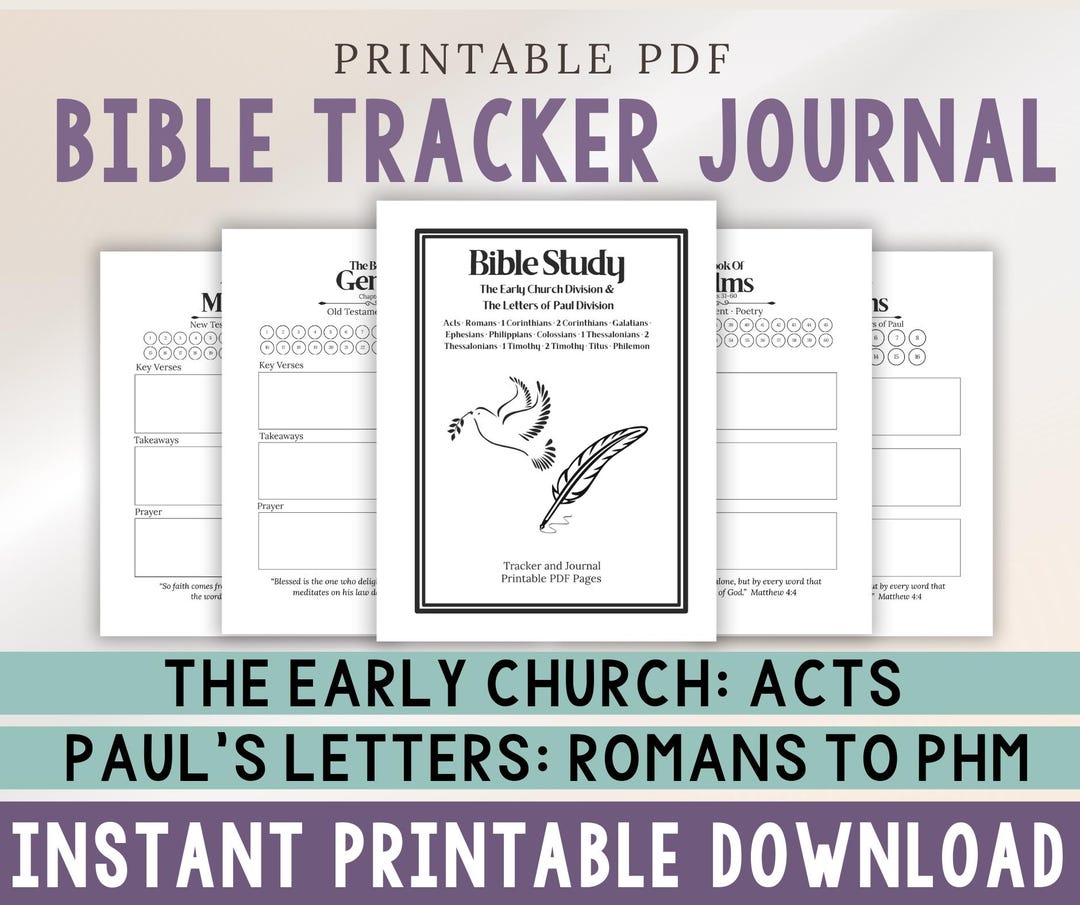 New Testament Bible Study Tracker and Journal: Scripture Reflection ...