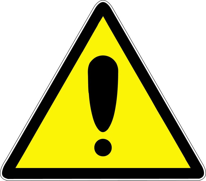 Danger Warning Exclamation Mark Sign Vinyl Sticker for Window, Wall ...