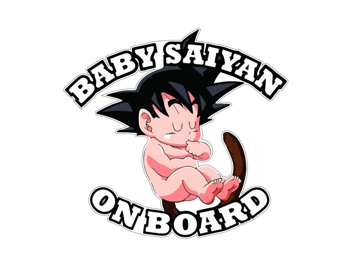 Baby Saiyan on Board Dragon Ball Z Vinyl Sticker / Printed Decal - Etsy