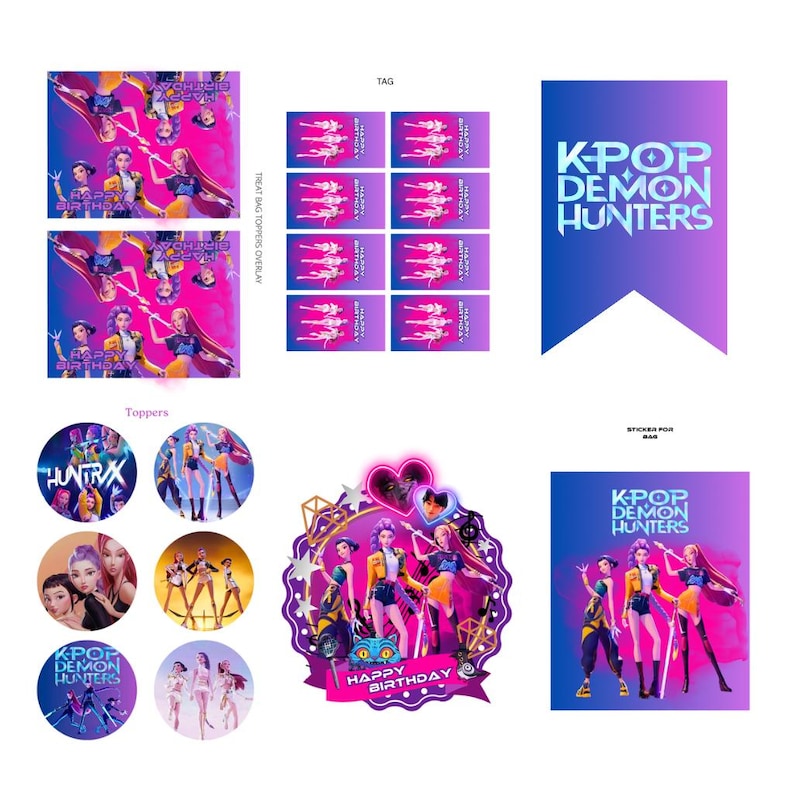 K-pop Demon Hunters Party Kit PDF | Printable K-pop Birthday ...