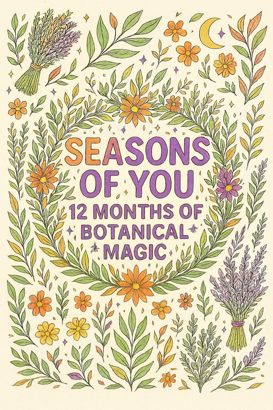 12 Month Floral Coloring Pages- Botanical Printable Bundle - Etsy