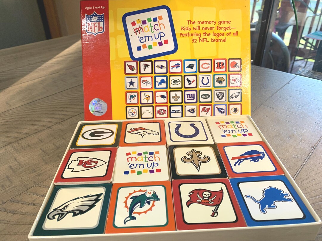 Vintage NFL Match 'em up Memory Game All 32 Team Logos Ages 3+ - Etsy