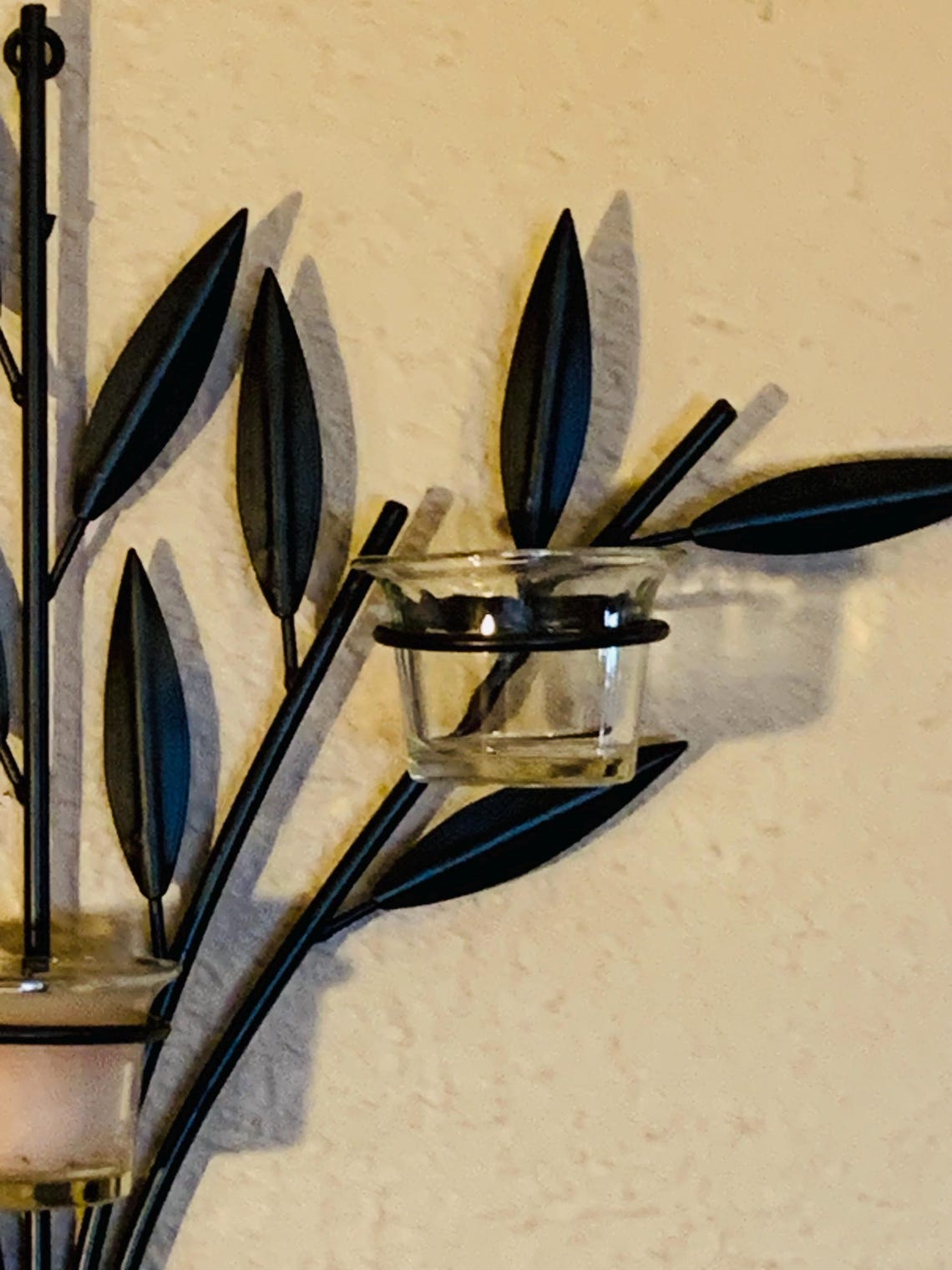 Metal Leaf Wall Sconce - Etsy