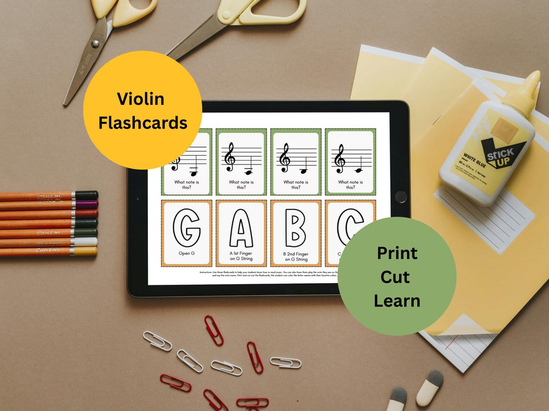 Violin Flashcards - Etsy