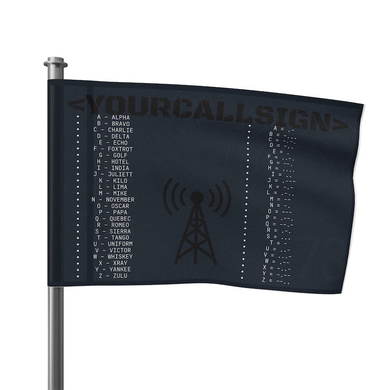 Ham Radio Flag | Phonetic Alphabet & Morse Code Banner With Custom ...