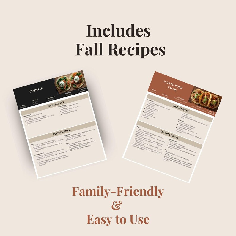 Fall 2026 Family Meal Planner: Weekly Recipes & Grocery List (printable ...