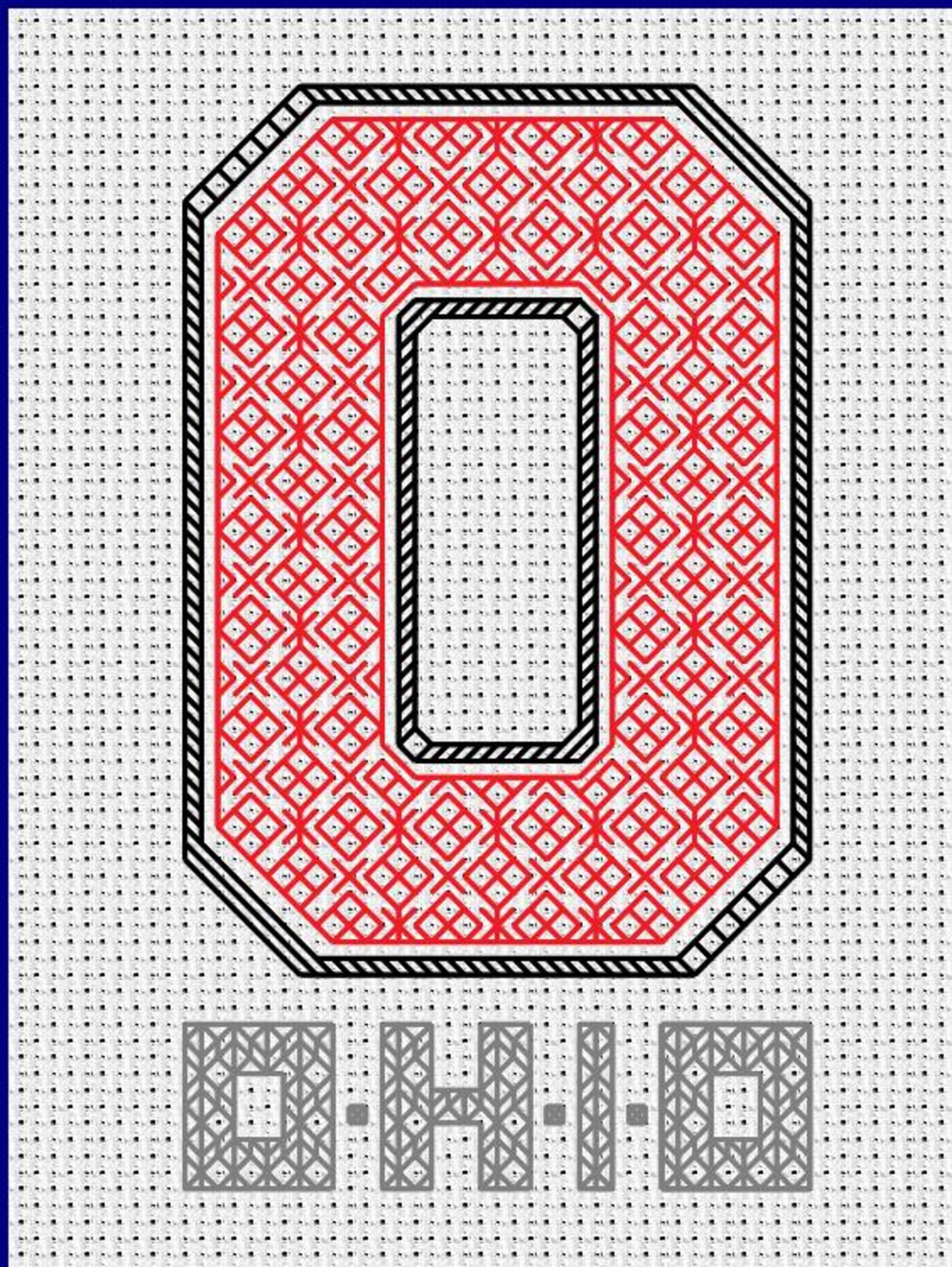 OHIO Block Blackwork Pattern - Etsy