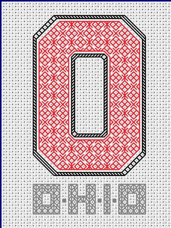 OHIO Block Blackwork Pattern - Etsy