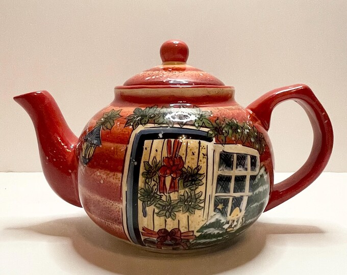 Vintage Nantucket Home Painted Christmas Themed Teapot - Etsy