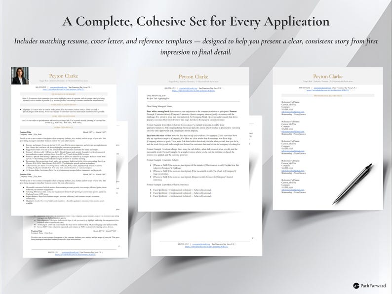ATS Resume Template Toolkit: Cover Letter, Reference Sheet + AI Writing ...