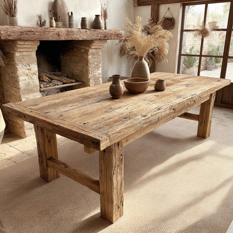 Rustic Table – Kitchen Table – Rustic Wood Table – Handmade Farmhouse ...