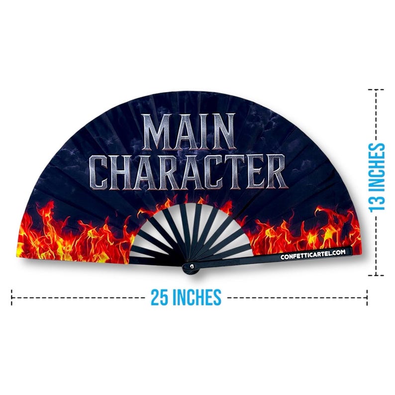 Main Character Folding Hand Fan: Large Rave Festival Accessory - Etsy