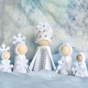 Winter Set Snow Queen With Her Snowflakes / Flower Doll / Waldorf ...