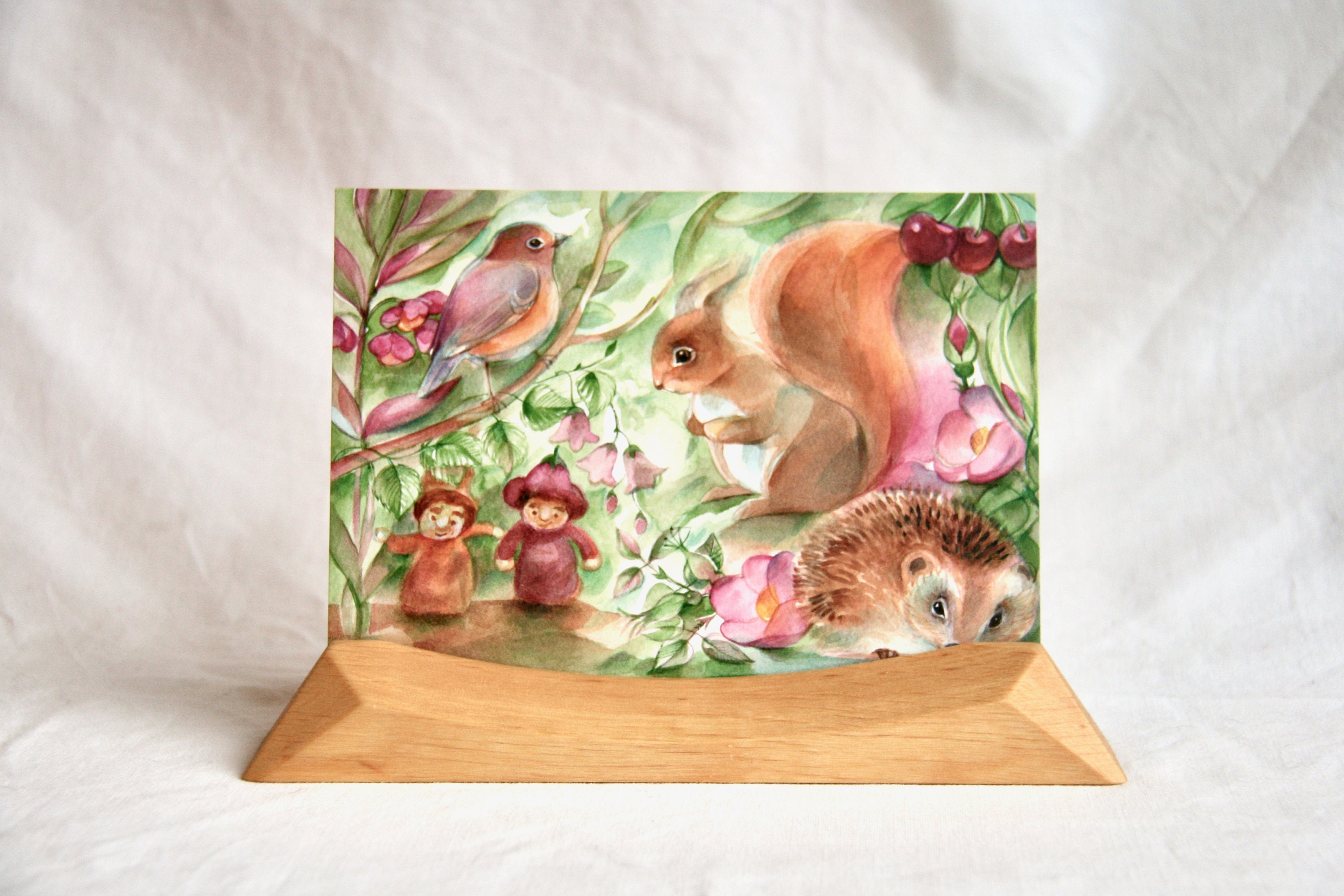 Waldorf Postcard Stand / wooden / postcards / season / nature | Etsy