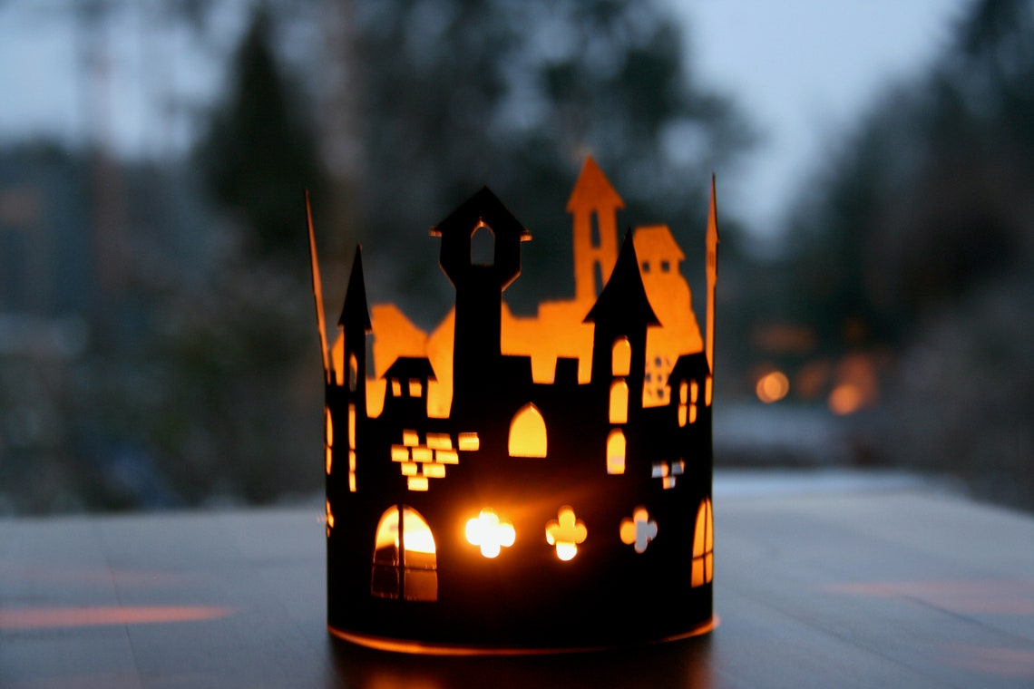 Castle Silhouette / Tealight Lantern / Shadow Play / Winter / Lantern ...