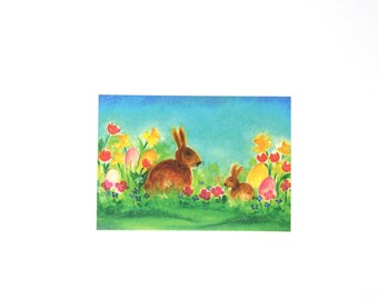Waldorf Easter Bunny in the Grass Seasonal Postcard Paper & Party ...