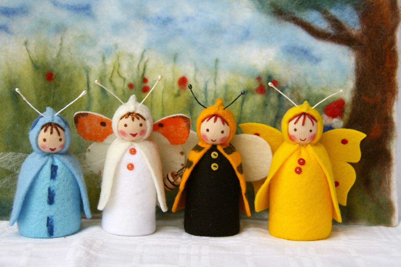 Dragonfly, Bee, Orange-tip, Brimstone Butterfly Waldorf Inspired ...