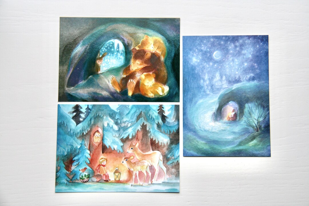 Winter Postcards Set 3 / Postcards / Postcard / Waldorf / Season ...