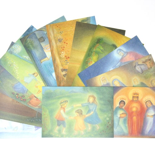 Postcard 12 Set by Stefanie Messing / Monthly Postcards / - Etsy