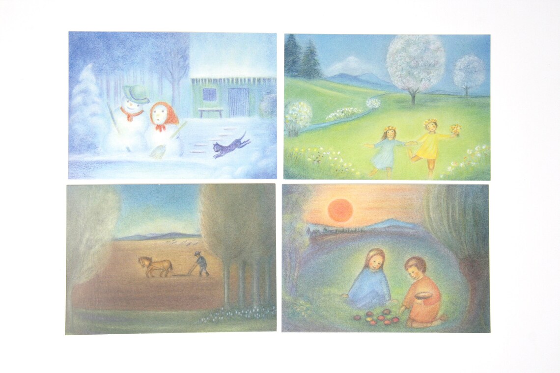 Postcard 12 Set by Ruth Elsässer / Monthly Postcards / Picture ...