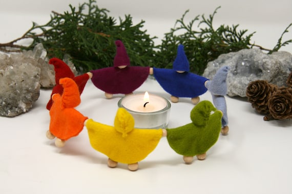 Gnome Round Dance in Rainbow Colours / Dwarf / Waldorf / - Etsy