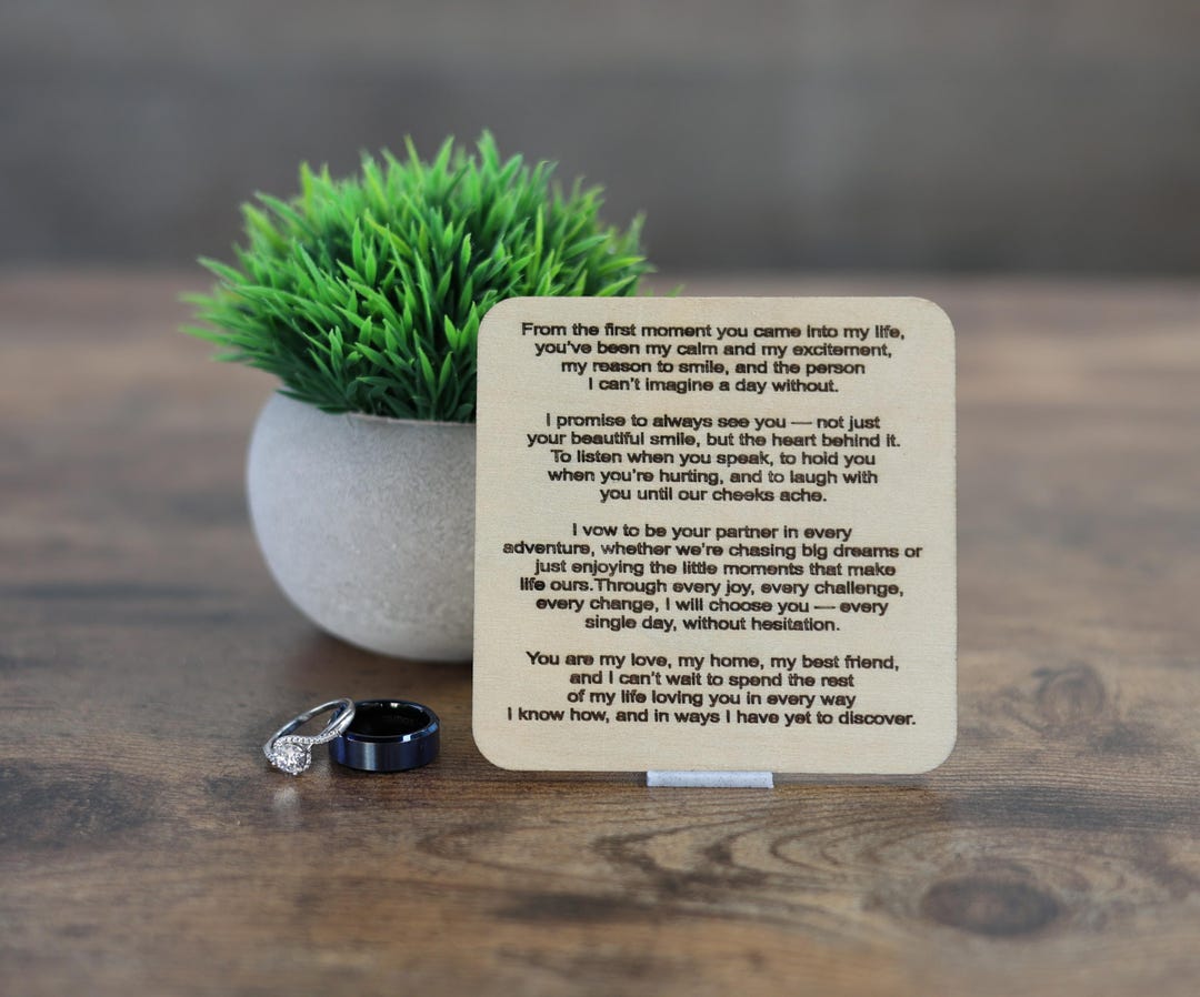 Custom Engraved Wood Message – Personalized Note, Quote, or Vows ...