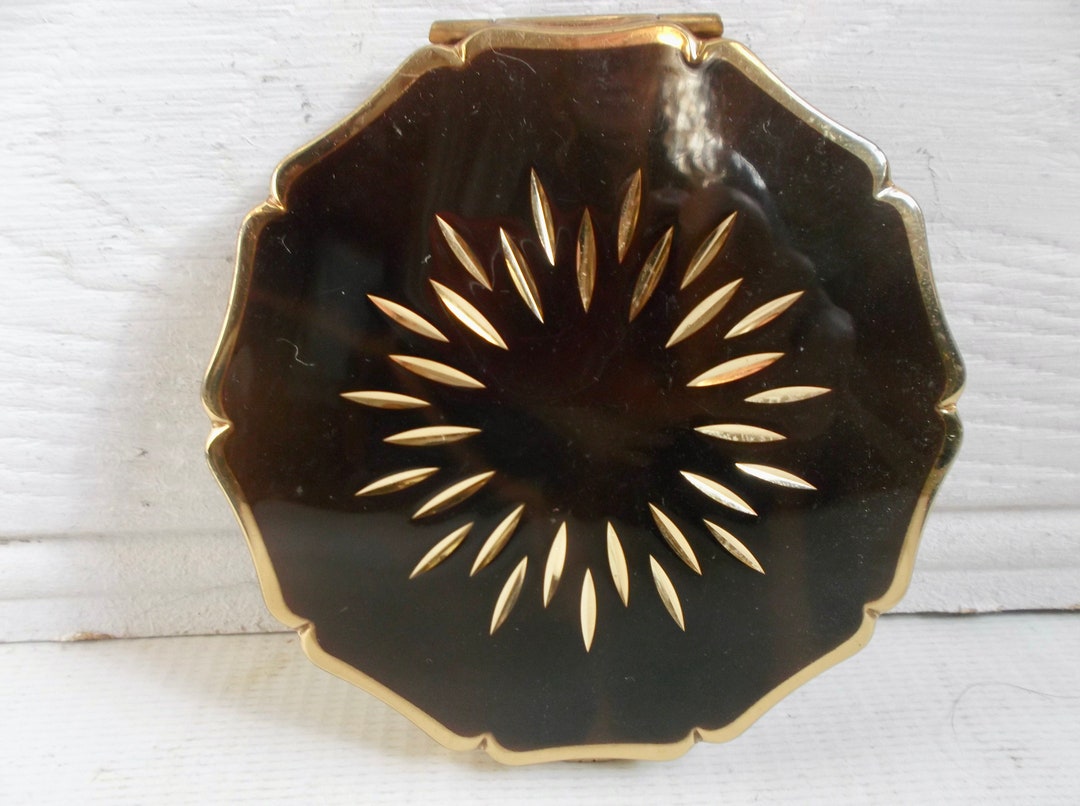 Mid Century Stratton Mirror Powder Compact Vintage 1960s 1970s Brown ...