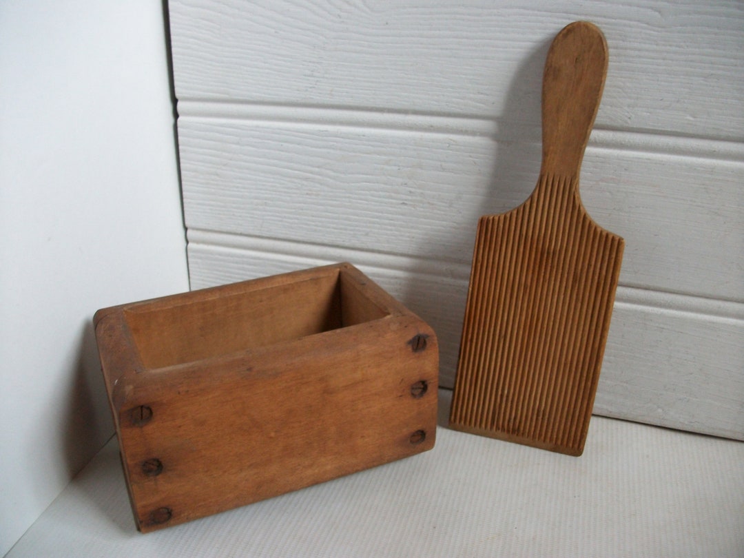 Antique Wooden Butter Mold and Paddle Set - Etsy
