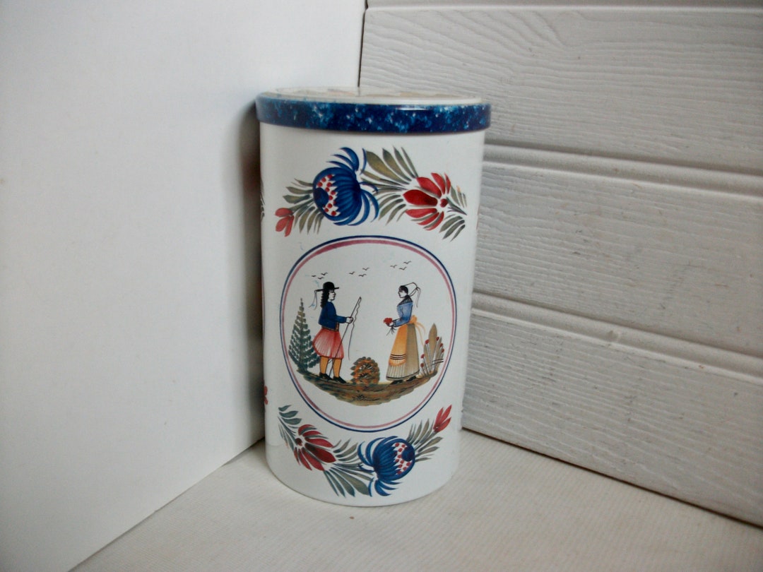 Vintage French Quimper Biscuit Canister Souvenir Box of France - Etsy