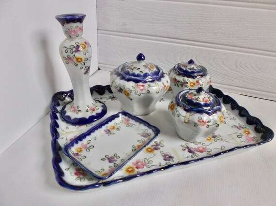 Antique Vanity Boudoir Set Porcelain Dressing Table Set With - Etsy